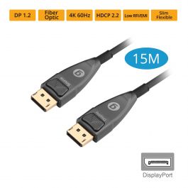 50 ft. DisplayPort Fiber Optic Cable (4K, HDR, 21.6Gbps) | gofanco